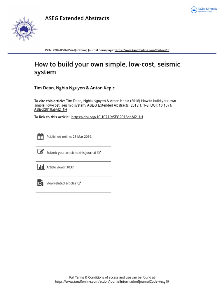 How To Build Your Own Simple Low Cost Seismic System | PDF | Reflection ...