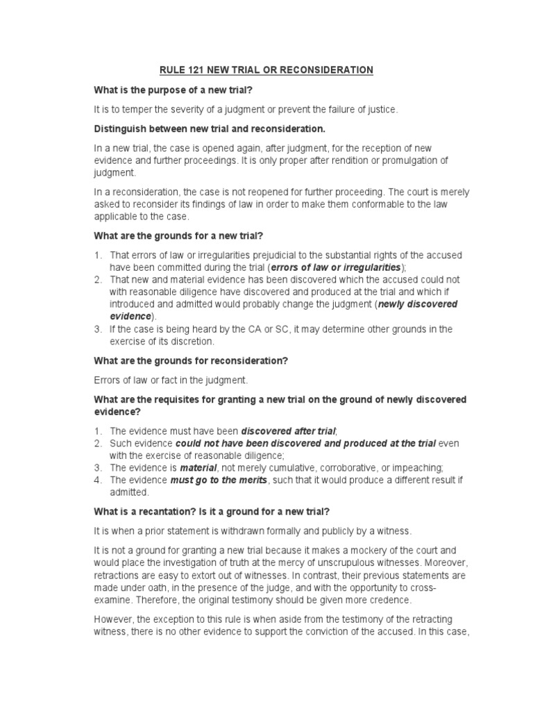 RULE 121 Notes | PDF | Testimony | Trials