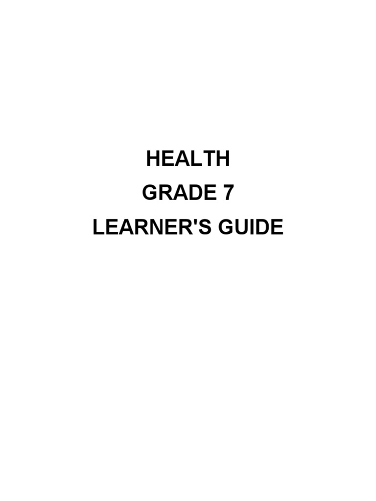 Health Grade 7 Learner'S Guide | PDF | Adolescence | Puberty