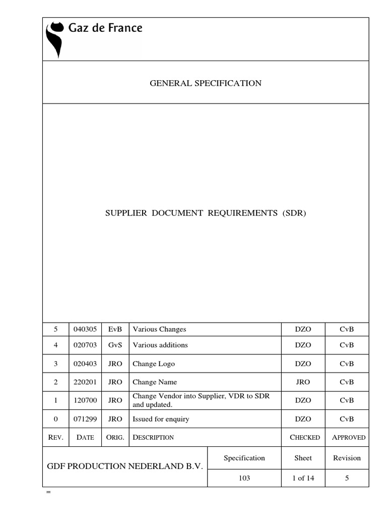 Supplier Document Guidelines | PDF | Specification (Technical Standard ...