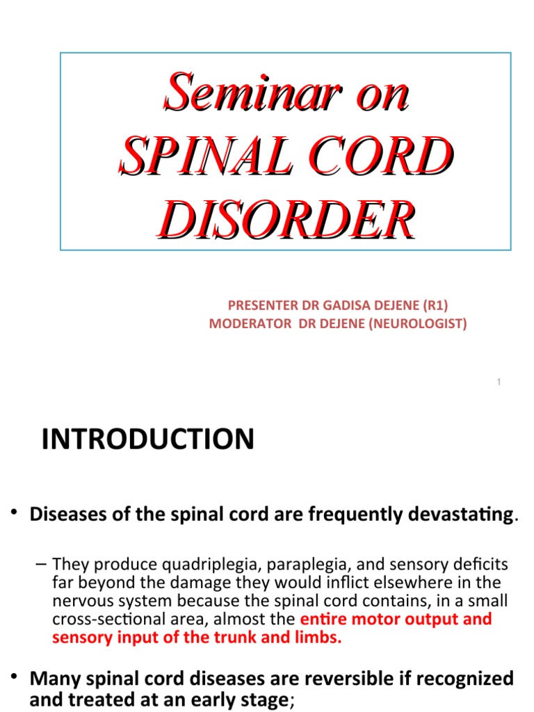 Spinal Cord Disease by Gadisa | PDF | Spinal Cord | Epidemiology