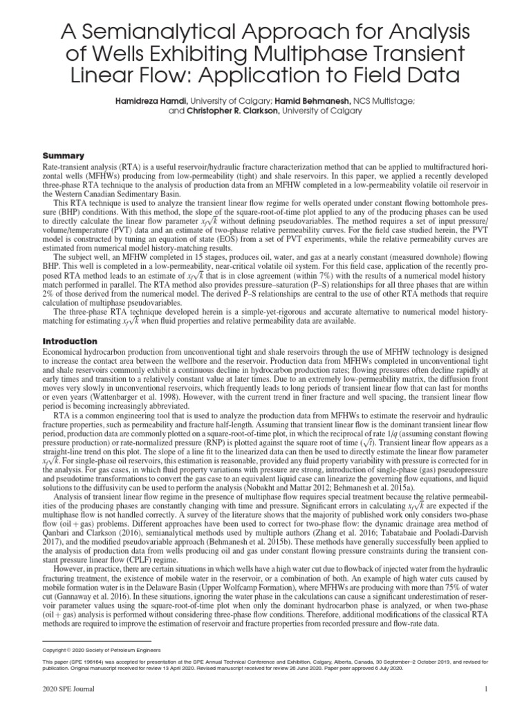A Semianalytical Approach For Analysis of Wells Exhibiting Multiphase ...