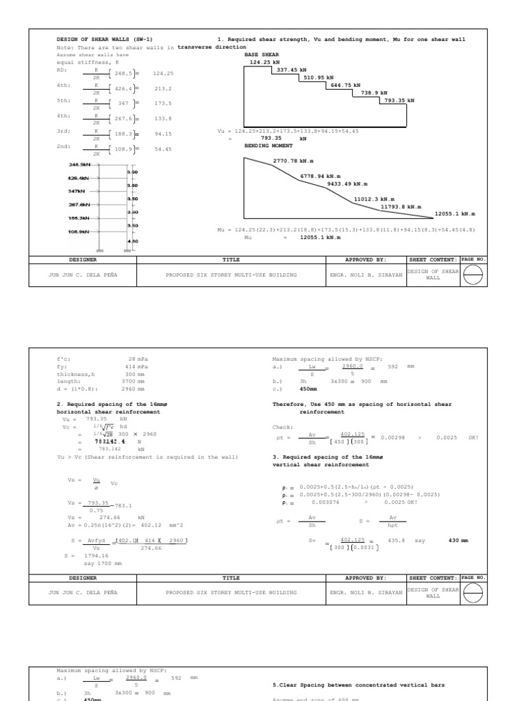 Shear Wall Design | PDF | Continuum Mechanics | Classical Mechanics
