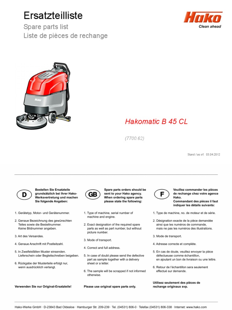 Hakomatic B 45 CL | PDF