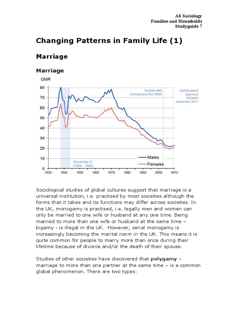 Changing Patterns in Family Life (1) : Marriage | PDF | Polygamy | Marriage