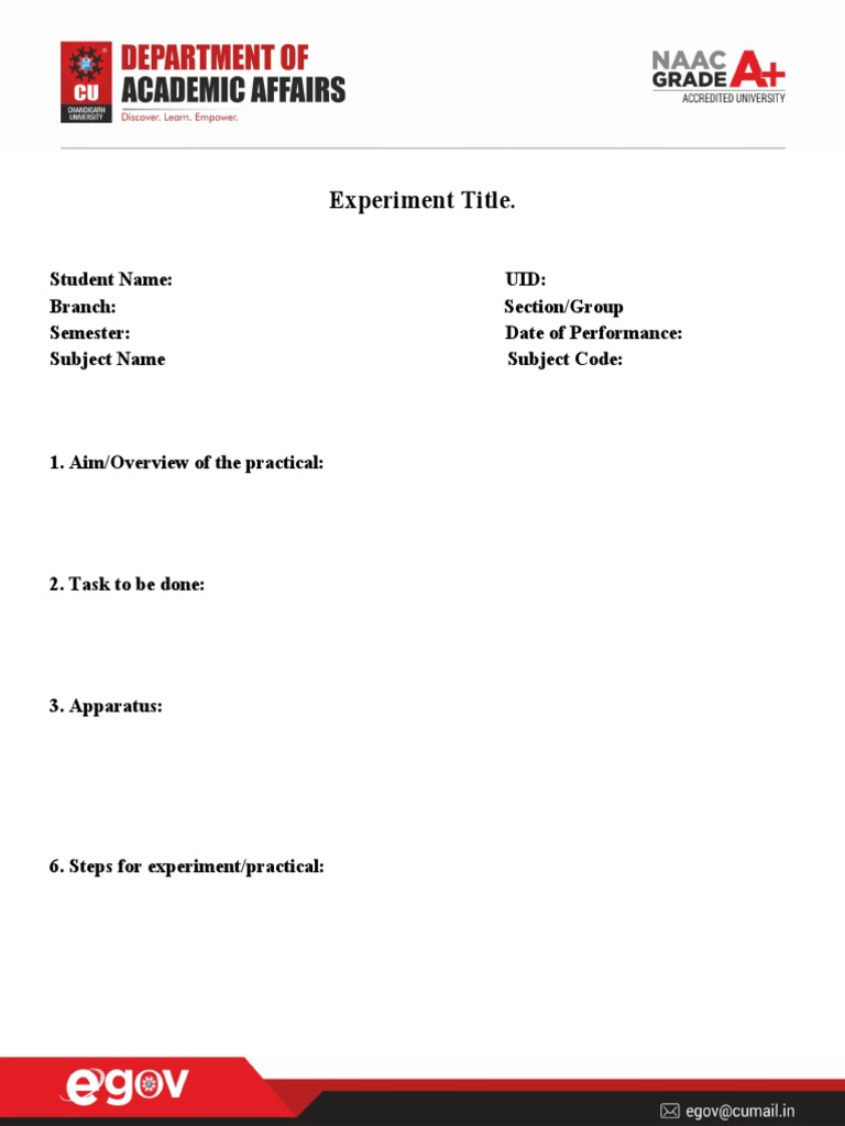 Experiment Worksheet | PDF