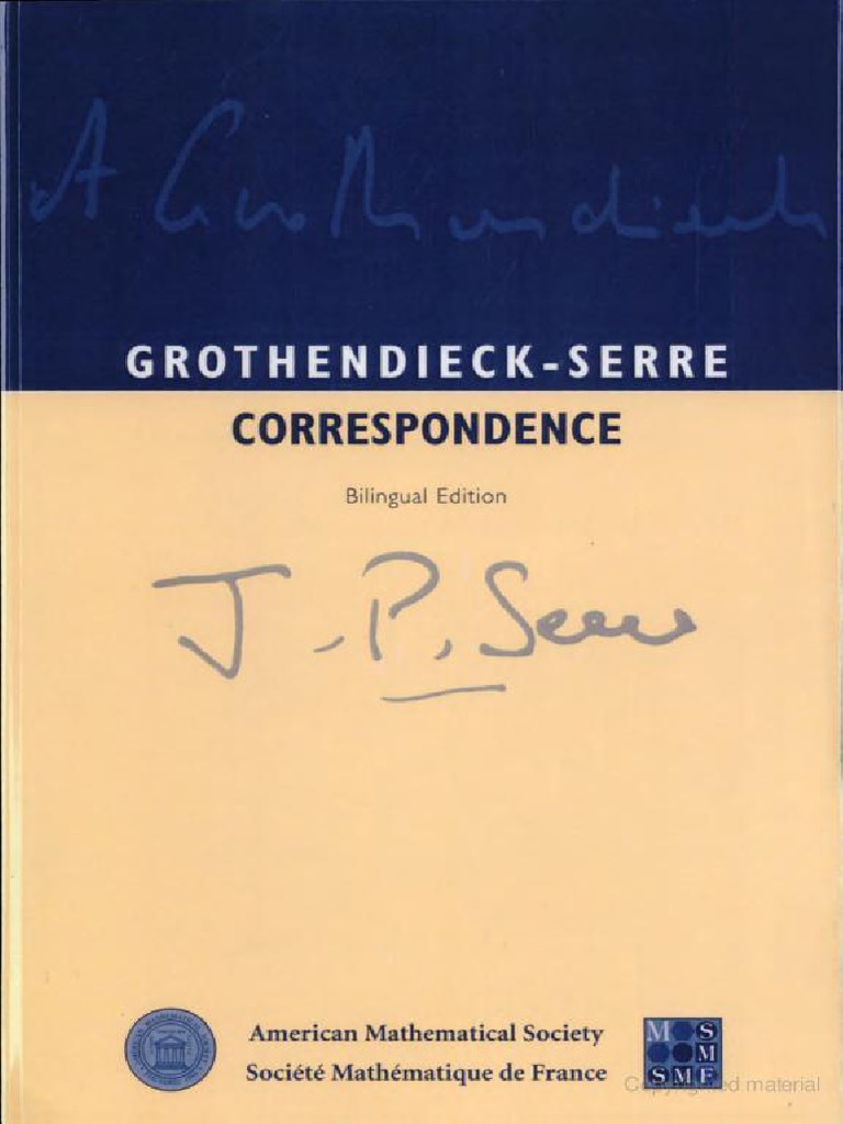 Grothendieck-Serre Correspondence by Jean-Pierre Serre, Catriona ...