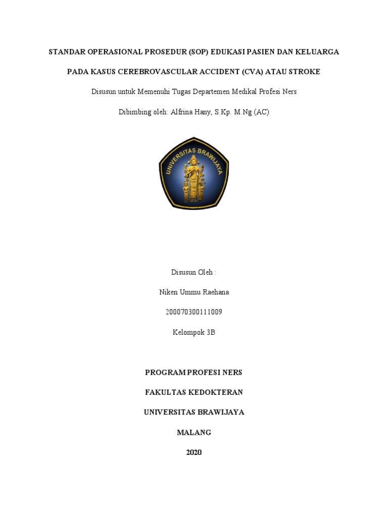 SOP - Edukasi Pasien Dan Keluarga CVA | PDF