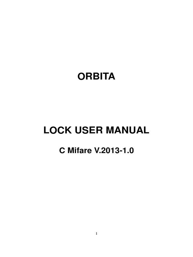 Orbita Hotel Lock Manual of CMifare-1.1 | PDF | Computing | Software