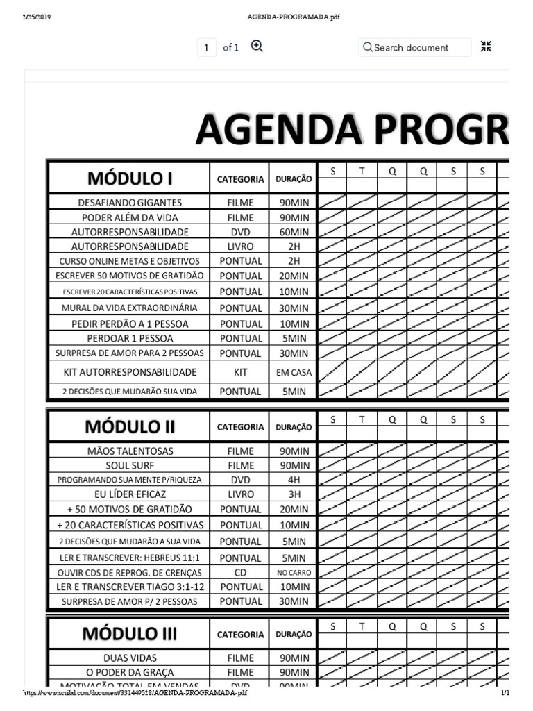 Agenda Programada Paulo Vieira Febracis | PDF