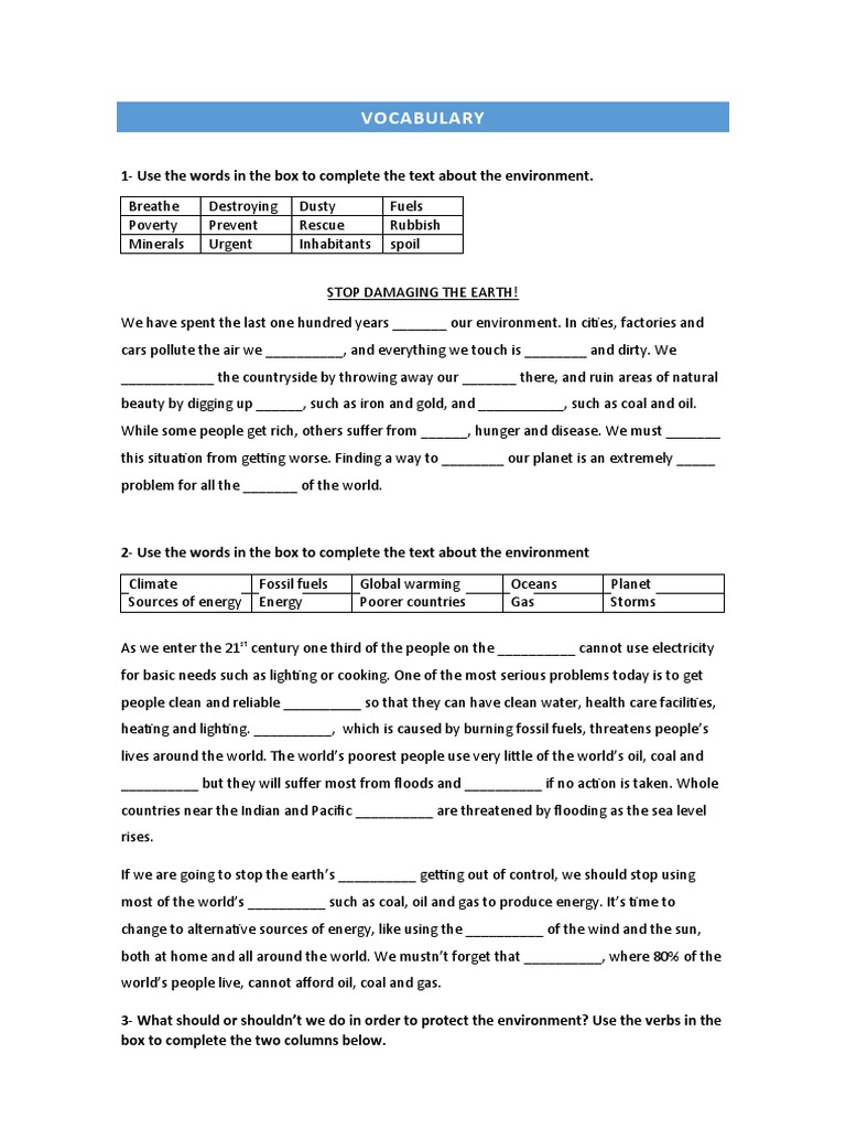 Unit 7 Vocabulary Environment | PDF | Fuels | Fossil Fuels