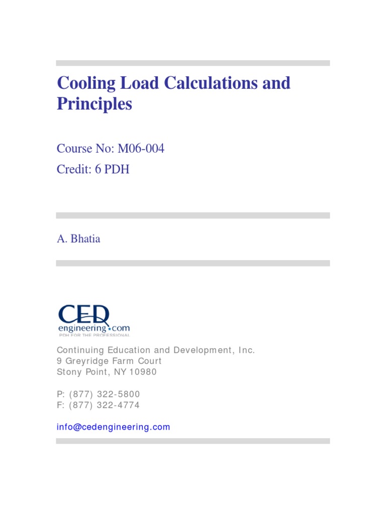 Cooling Load Calculations and Principles PDF | PDF | Hvac | Air Conditioning