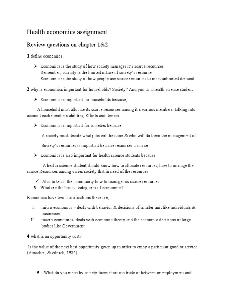 Health Economics: Key Concepts & Principles | PDF | Gross Domestic ...