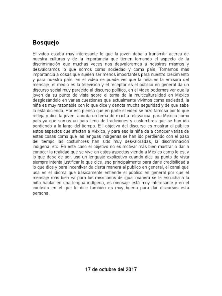 Importancia del Vosquejo en México | PDF