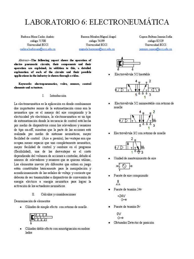 Laboratorio 6 - Electroneumática | PDF | Papel | Ingeniería mecánica