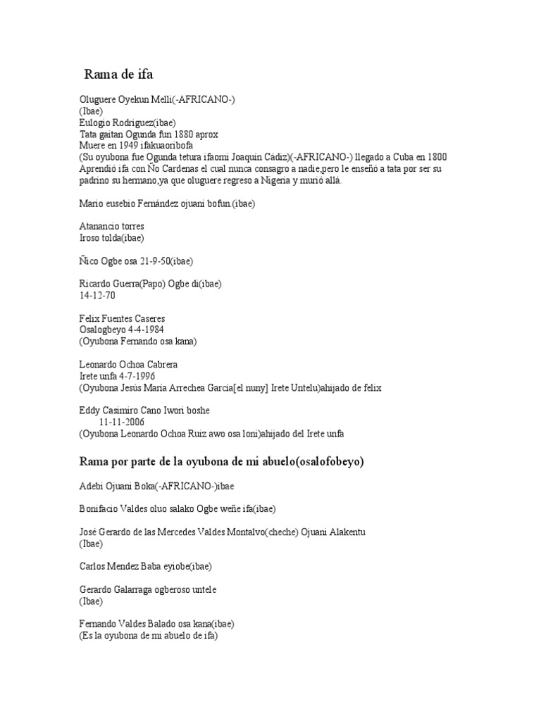 Tata Gaitán Ogunda Fun y su Rama Ifá | PDF | Religión étnica | Santeria