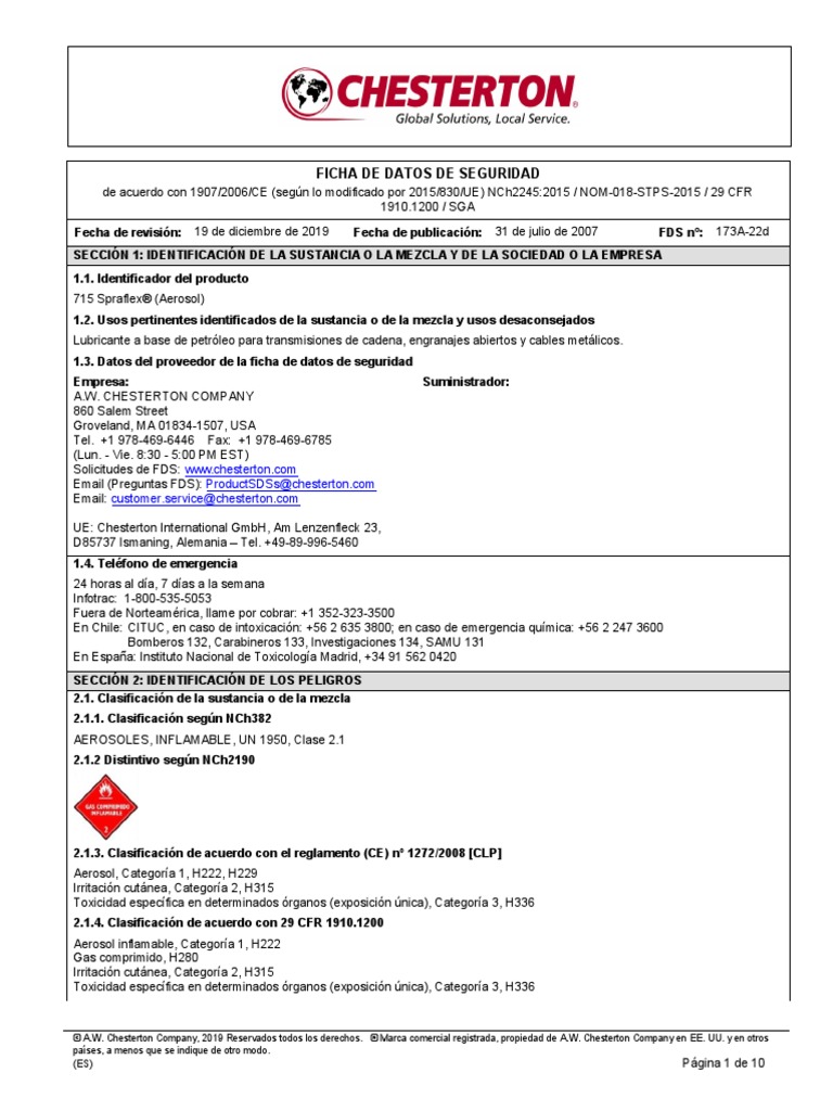 Cherterton 715 Spraflex Gold Spray | PDF | Aerosol | Agua