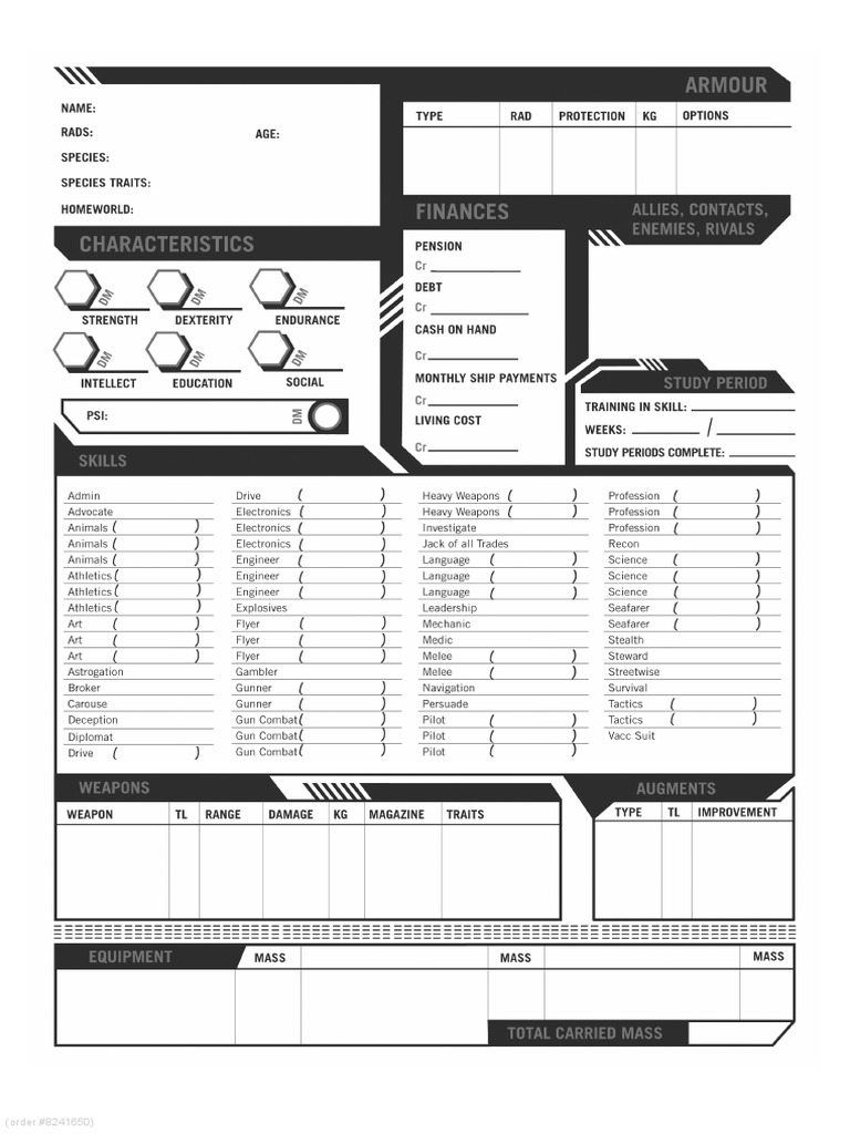 Traveller Character Sheet PDF | PDF