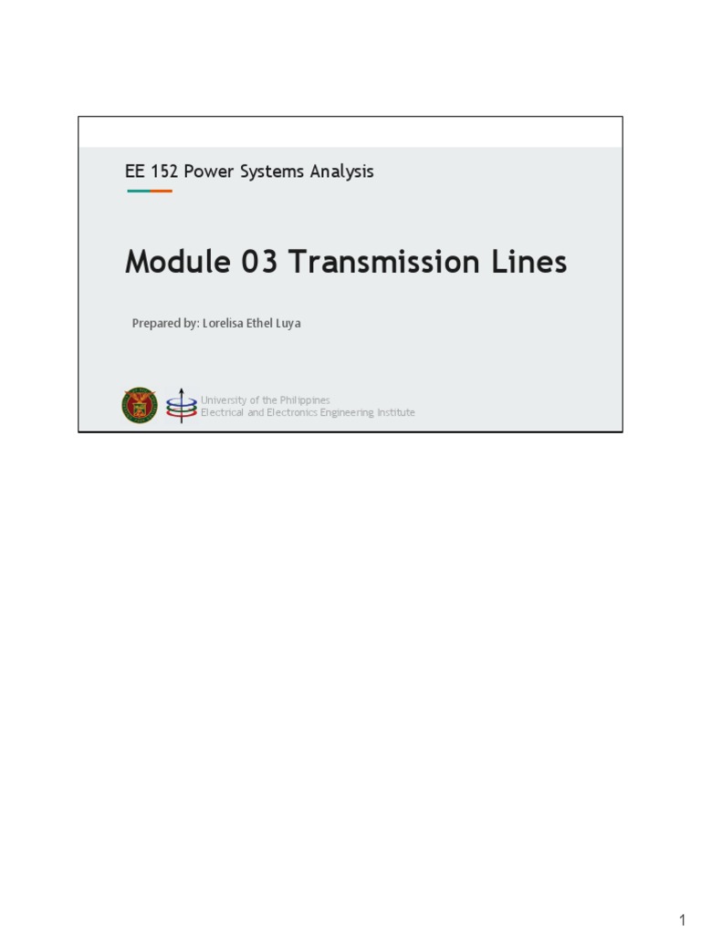 Module 03 Transmission Line Models - With Notes | PDF | Electric Power ...