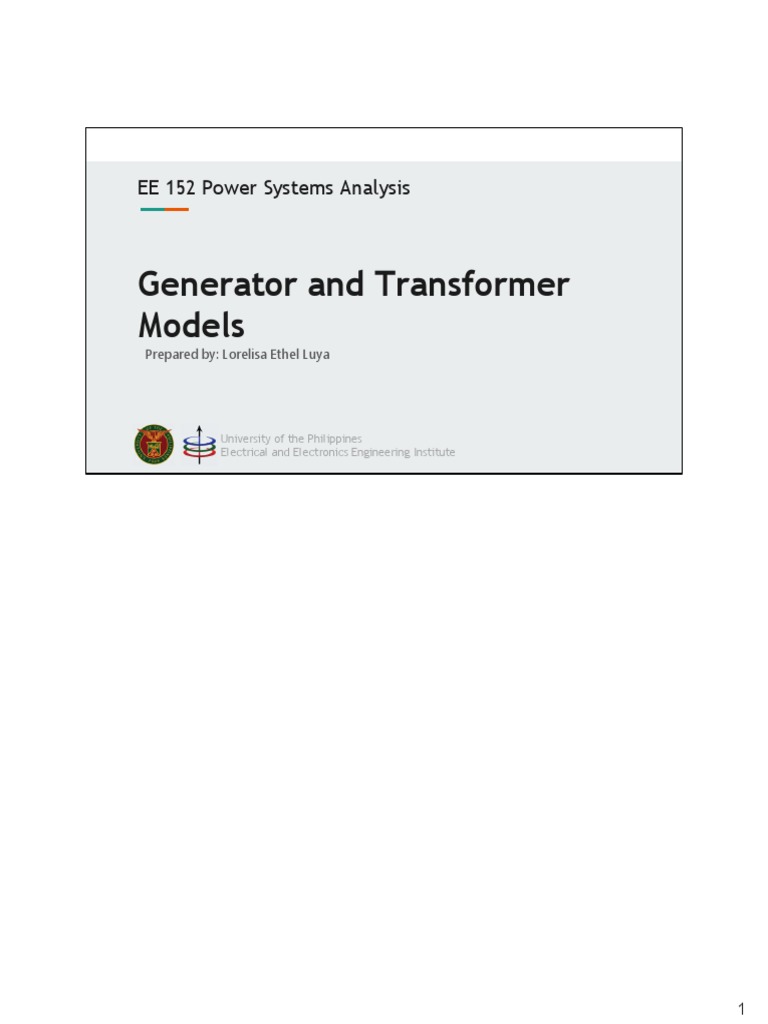 Module 02 Generator and Transformer Models - With Notes | PDF ...