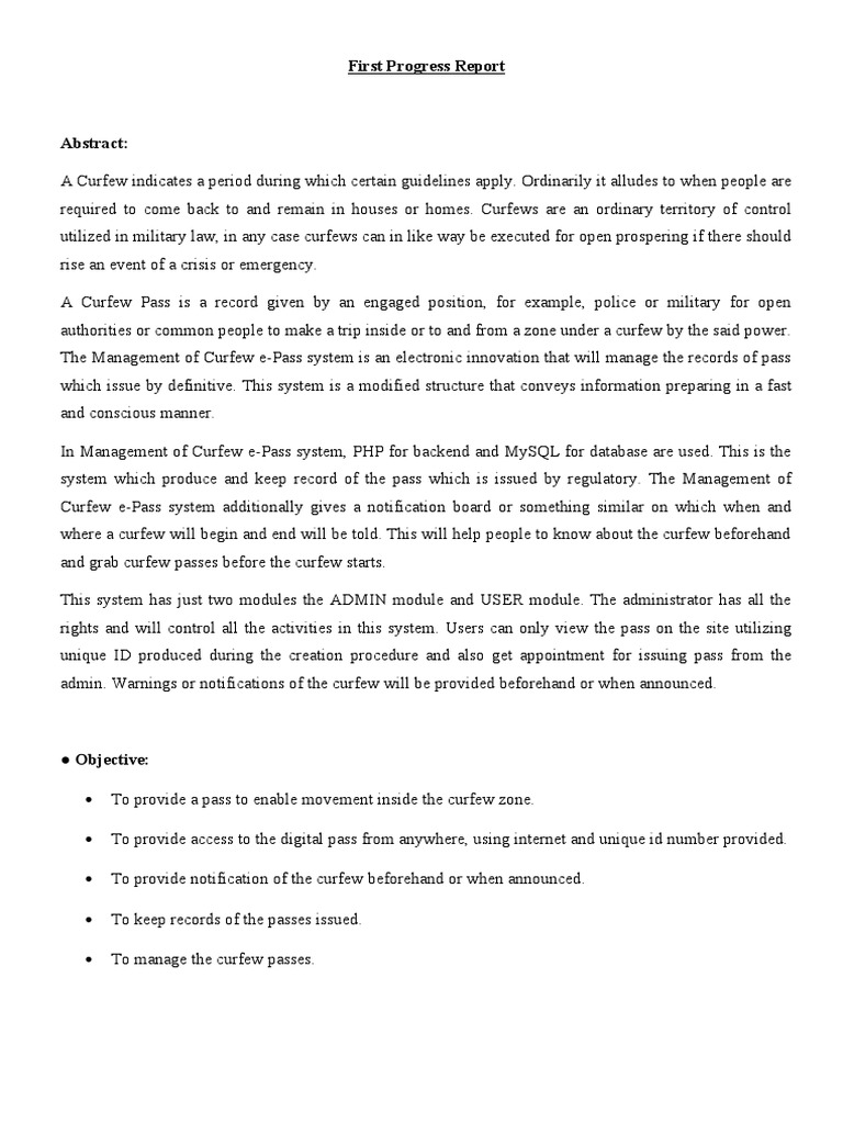 1st Progress Report | PDF | Software Development Process | Information ...