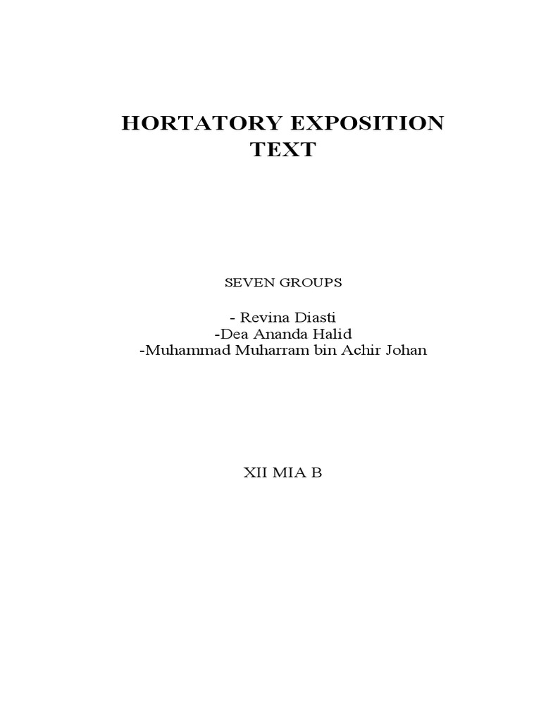 Hortatory Exposition Text | PDF | Bullying | Organisms