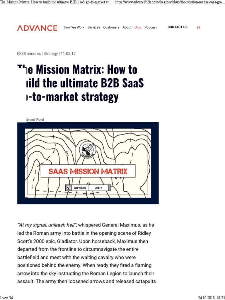 The Mission Matrix - How To Build A SaaS Go To Market Strategy PDF ...
