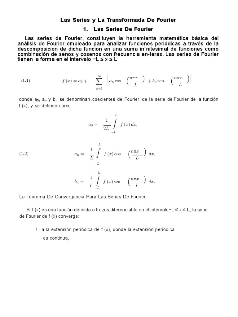 Resumen de Series de Fourier y Transformadas de Fourier-Fisica Matematica Iv PDF | PDF