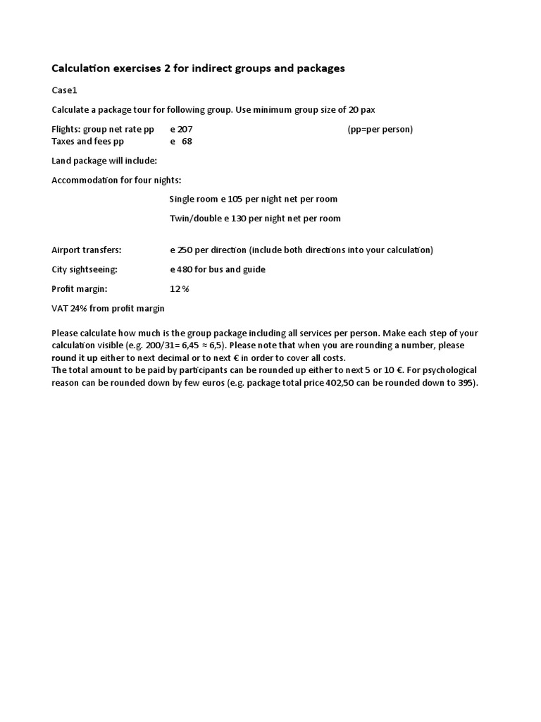 Calculation Exercises 2 | PDF | Taxes | Prices