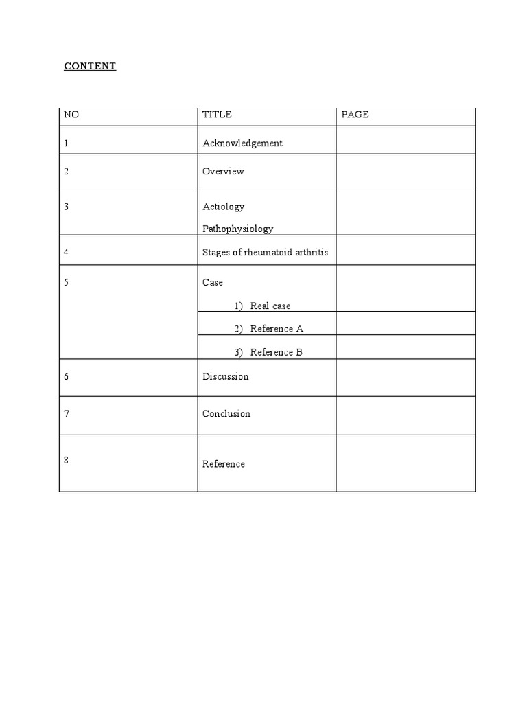 Case Study On RA | PDF | Rheumatoid Arthritis | Arthritis