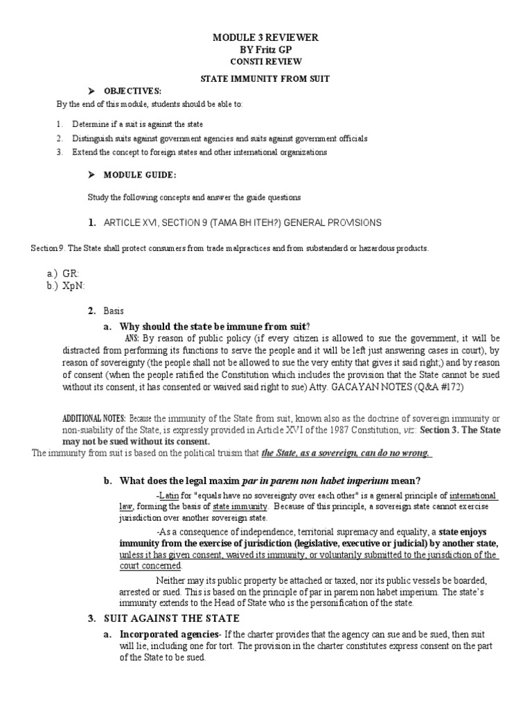 Understanding State Immunity from Suit: A Comprehensive Review of Key ...