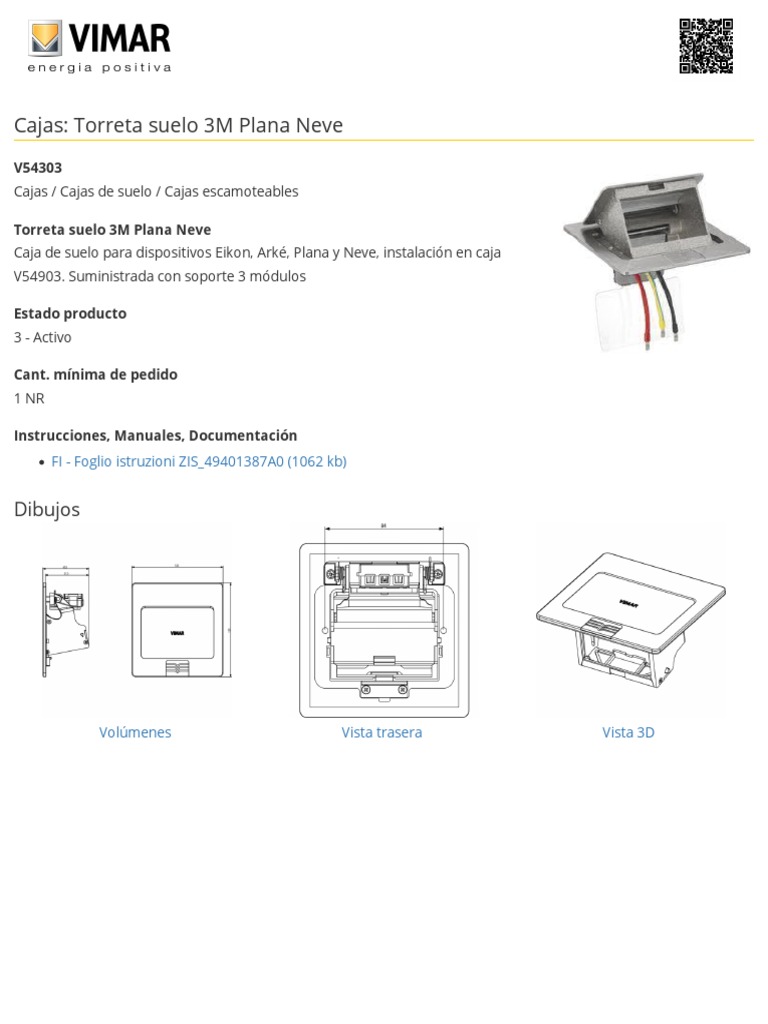 Caja de Suelo Vimar 3M Plana Neve | PDF | Tecnología