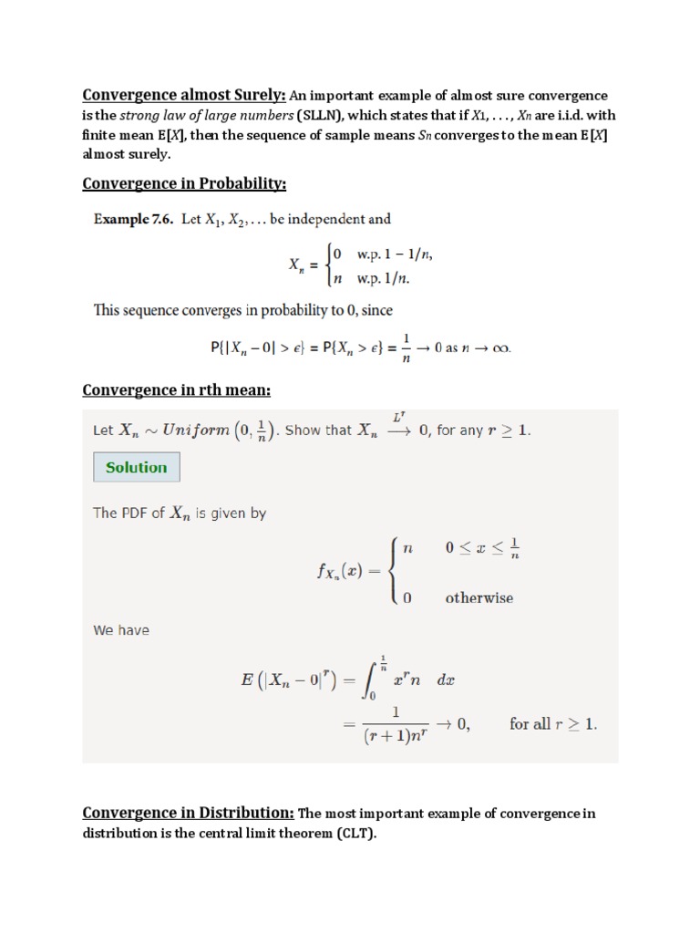 Convergence Almost Surely:: The Most Important Example of Convergence ...