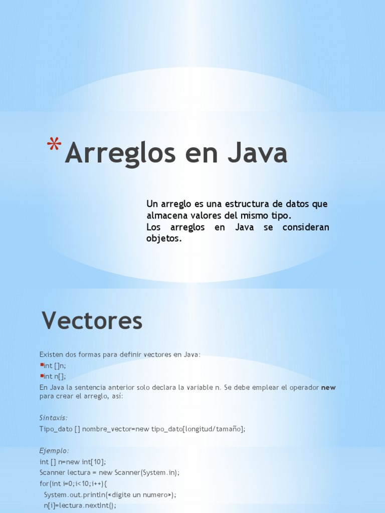 Arreglos en Java | PDF