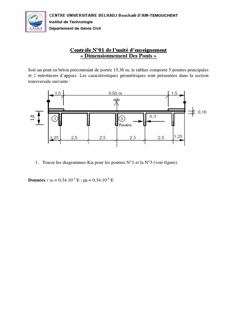 Dimensionnement d'un pont précontraint | PDF | Méthodes et références ...
