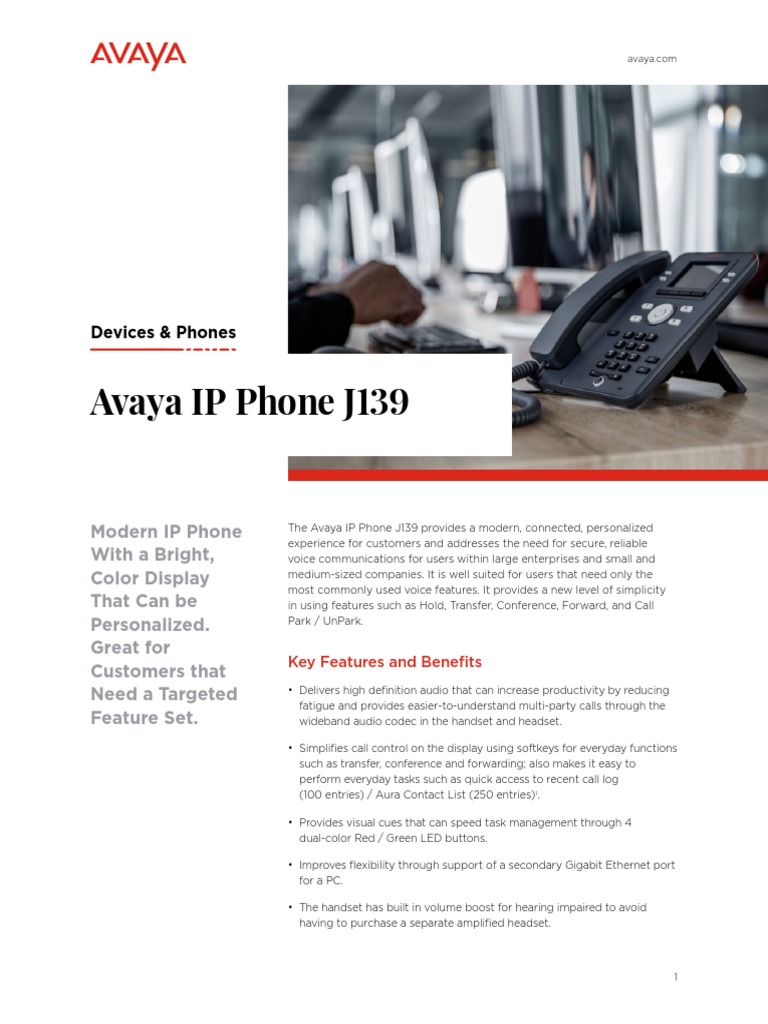 Avaya IP Phone J139: Devices & Phones | PDF | Session Initiation ...