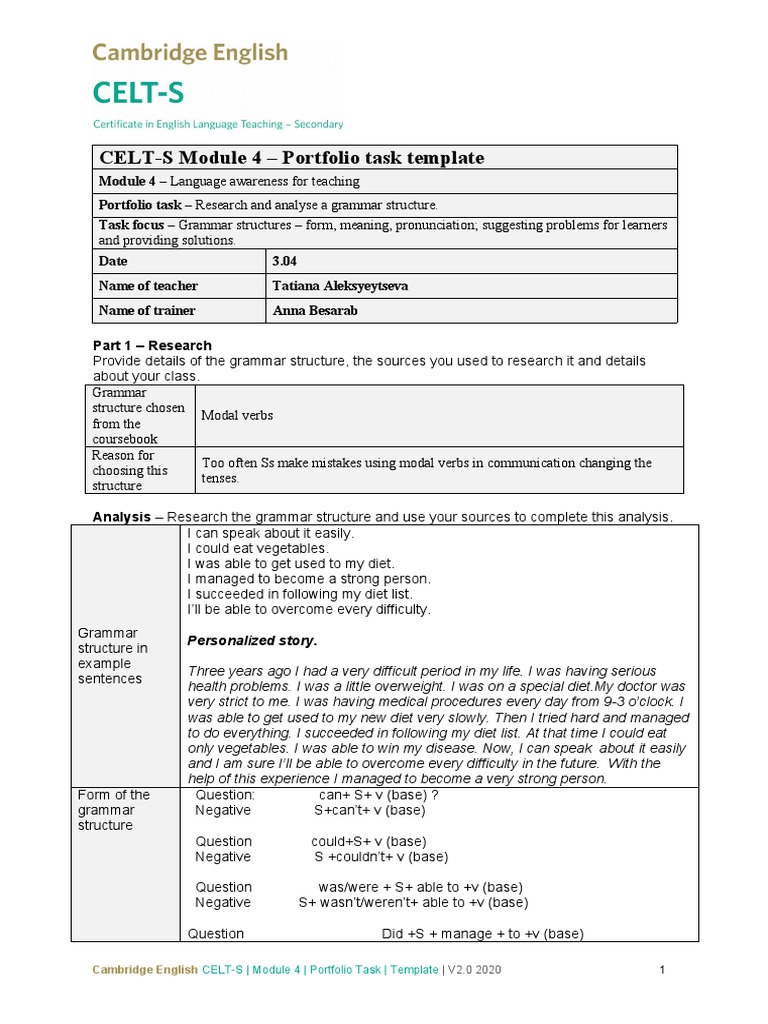 Grammar Insights for Teachers | PDF | Grammatical Tense | Psychological ...
