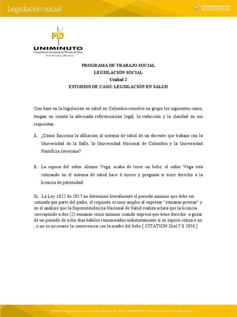 Uni2 - Act4 ESTUDIO DE CASO | PDF | Trabajo Social | Cuidado de salud del gobierno