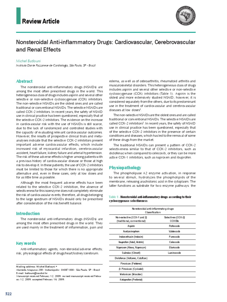 NSAIDs: Cardiovascular and Renal Risks | PDF | Nonsteroidal Anti ...