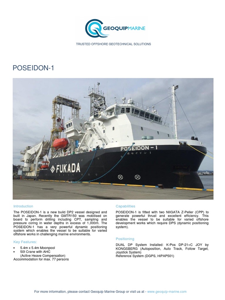 Poseidon-1: Trusted Offshore Geotechnical Solutions | PDF