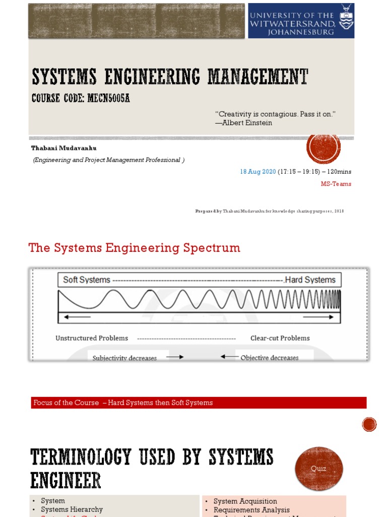 Engineering Management Course Overview | PDF | Systems Engineering | System