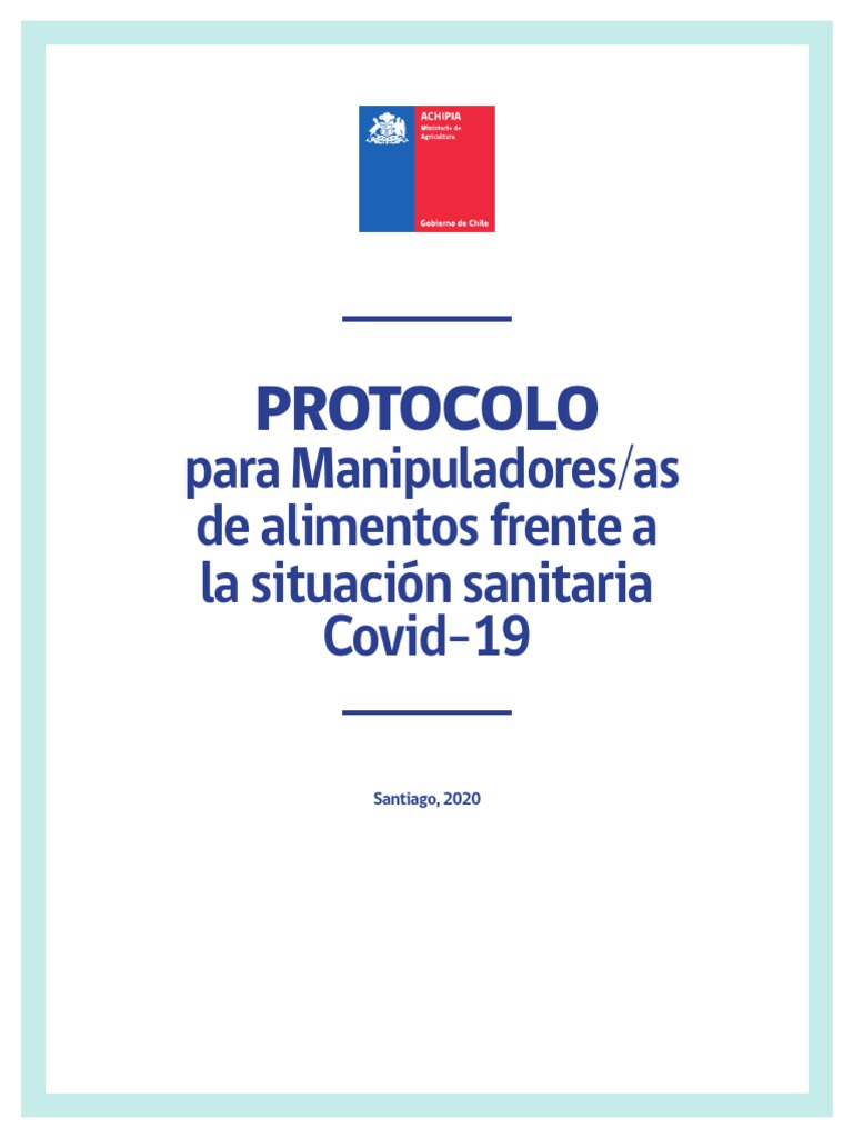 Protocolo COVID-19 para Manipuladores de Alimentos | PDF | Lavado de ...