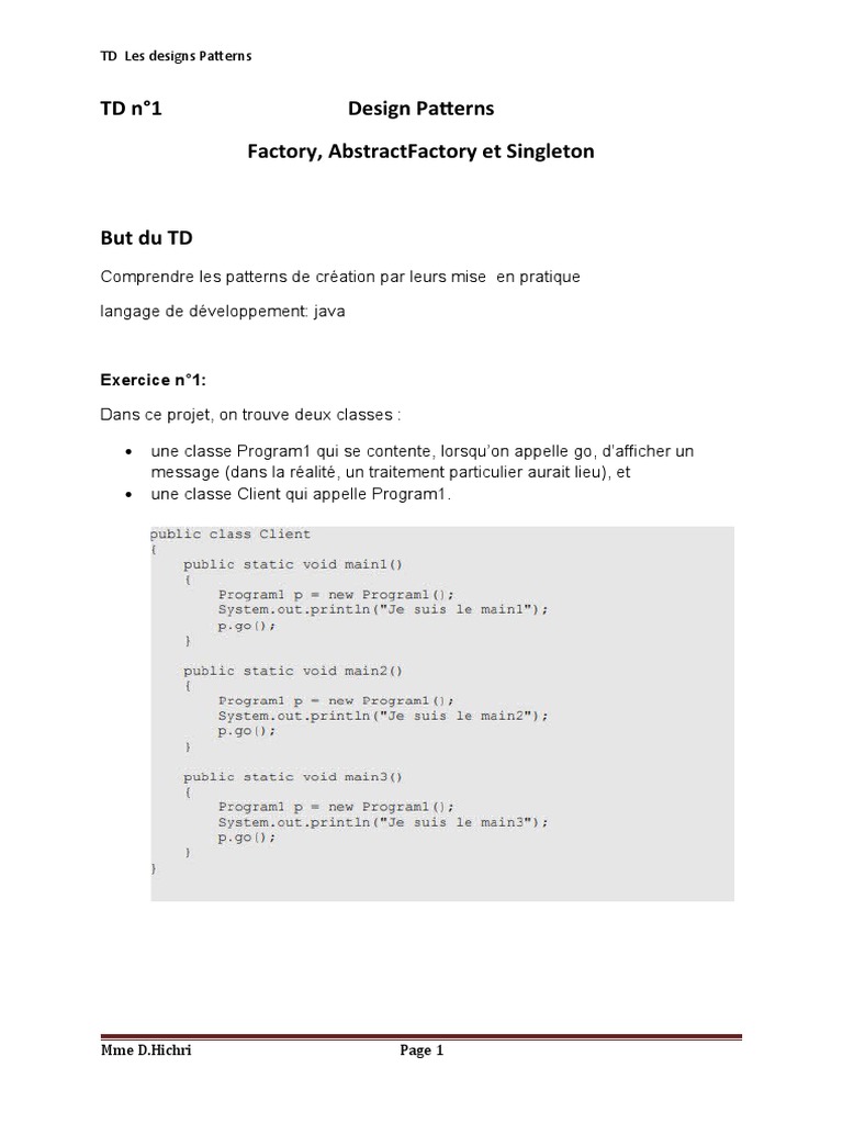 TD Patterns | PDF | Java (Langage de programmation) | Développement de ...
