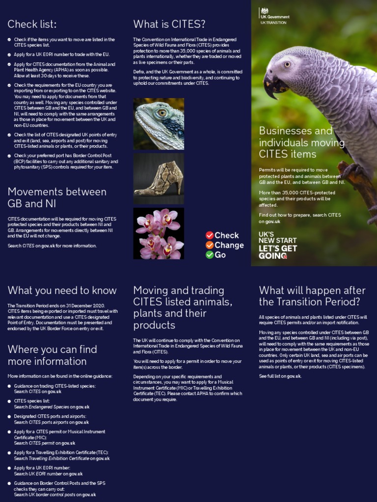Check List: What Is CITES?: Gov - Uk For More Information | PDF | Cites ...