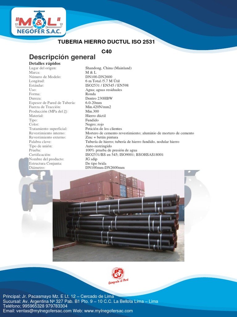 Tuberia Hierro Ductul Iso 2531 C40 (1) | PDF