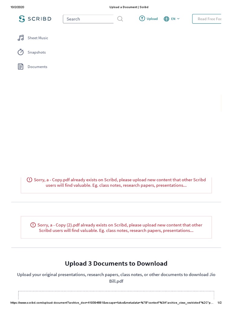 Jio Bill - PDF: Upload 3 Documents To Download | PDF | Scribd | Software