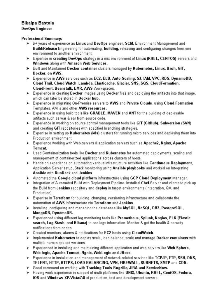 Bikalpa Devops Resume | PDF | Cloud Computing | Amazon Web Services