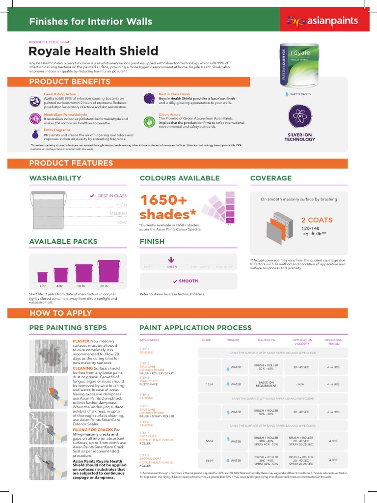 Royale Health Shield Paint Overview | PDF | Paint | Air Pollution
