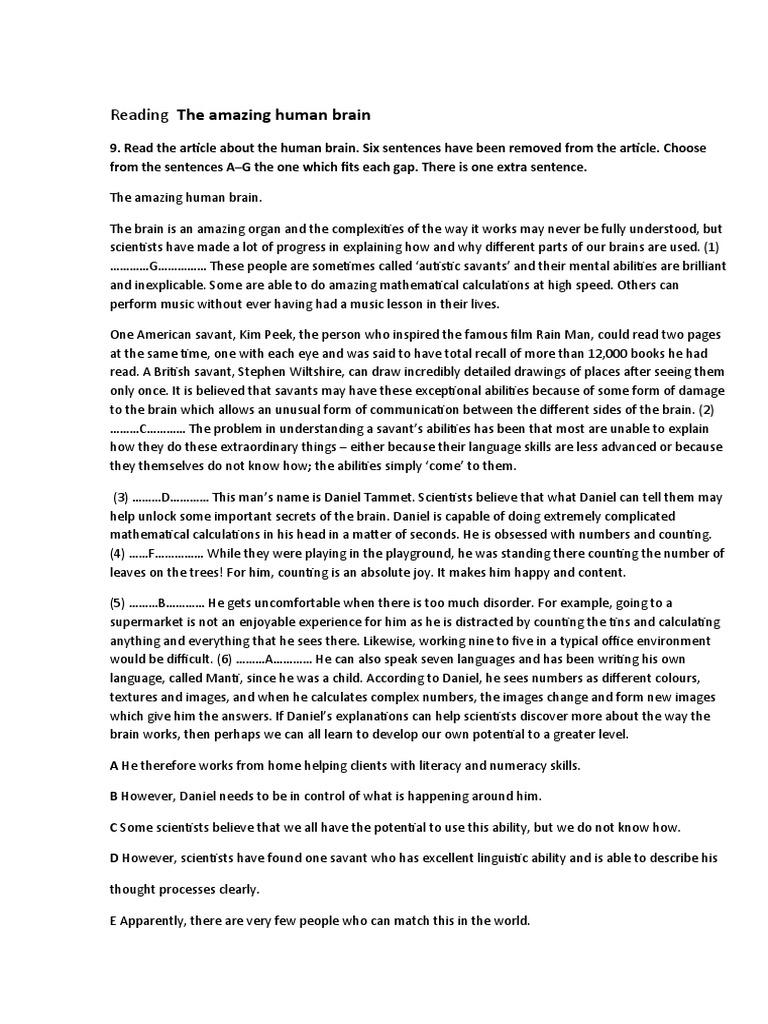 The Amazing Human Brain | Download Free PDF | Autism | Brain