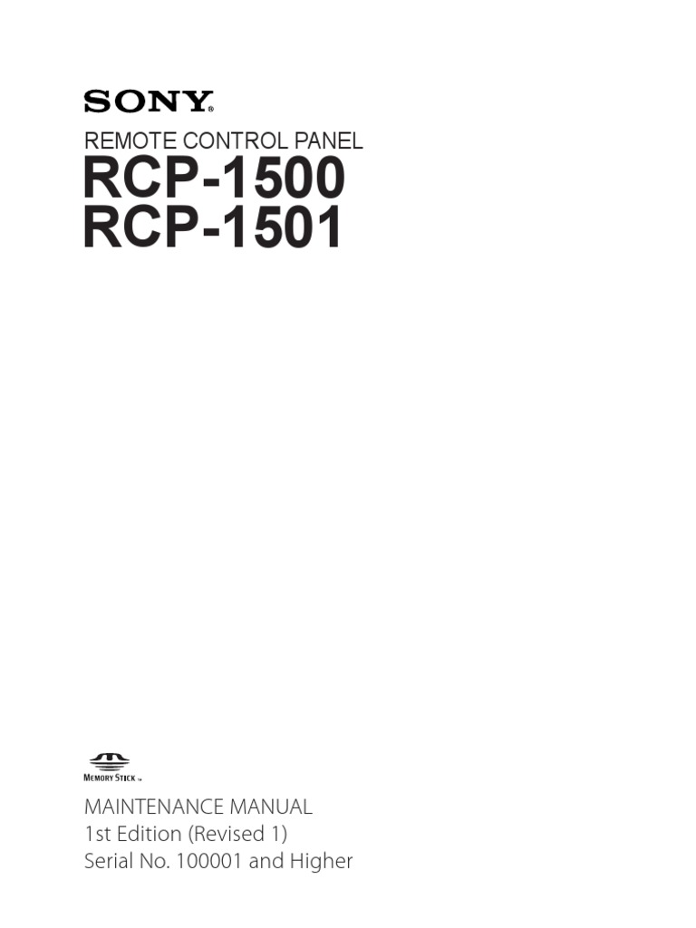 Sony rcp-1500 rcp-1501 1st-Edition Rev.1 From sn-100001 MM | PDF ...